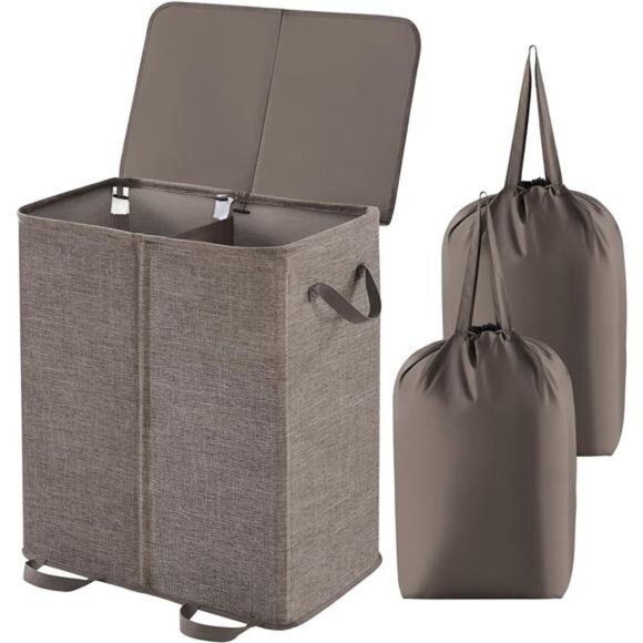 Storage & Organization | 2 Dividers Double Laundry Hamper With Lid And ...